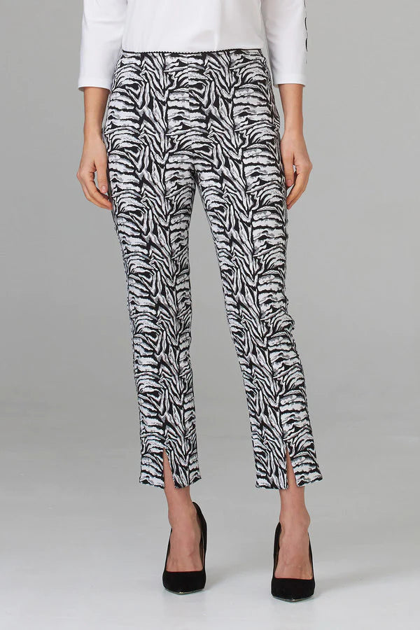 Joseph Ribkoff White & Black Pattern Trousers Size 16 – Elaine Plus Sizes